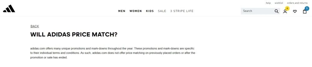 Does Adidas Price Match?
