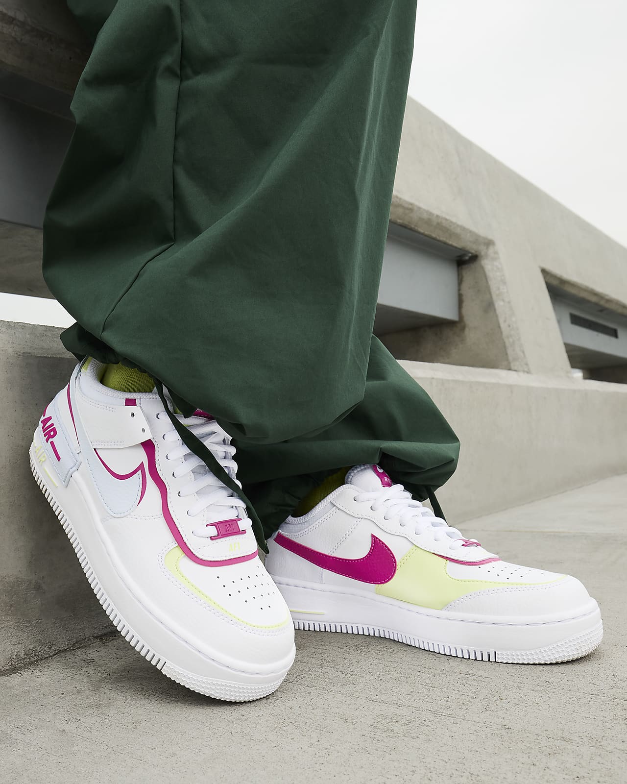 Get A Bold Look With Nike Pink And Green Shoes